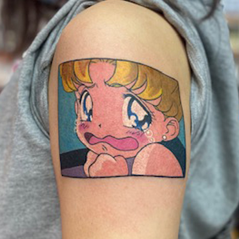 Crying Moon Tattoo